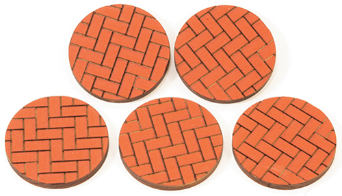 AS555 - Brick Walkways: Round Brick Pavers, 2 Inch Diameter x 3/16 Inch ...