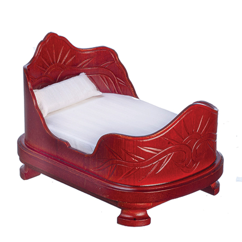 AZG9614M - Belter Bed, Mahogany