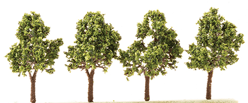 CA6002 - 3 Inch Variegated Green Tree with Textured Trunk, 4pk