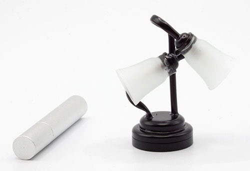 MH51035BK - LED Battery Dual Shade Desk Lamp with Wand, Black, CR1632 ...